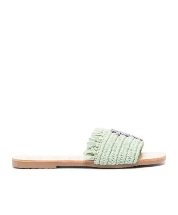 Manebí Yucatán Woven Fringed Slip-on Slides