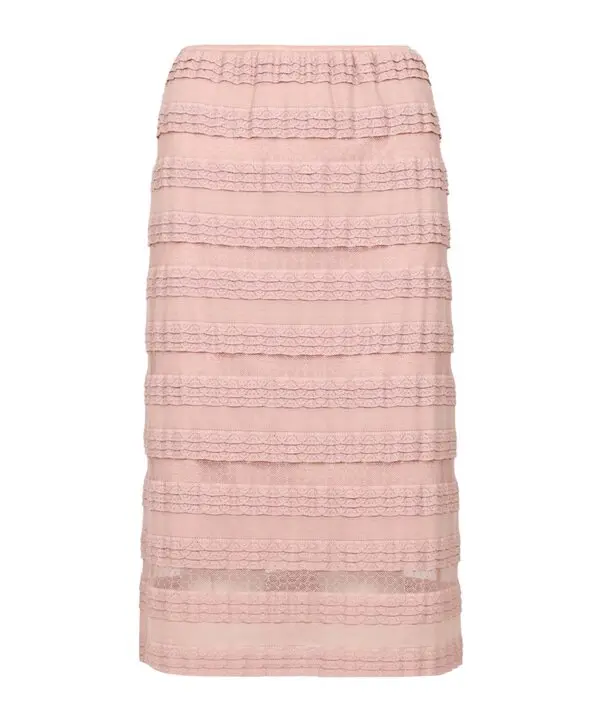 N.21 Lotus Leaf Trimmed Skirt - Pink