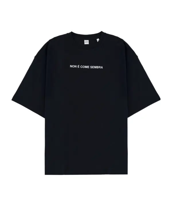 Aspesi Slogan Oversized T-shirt - Black