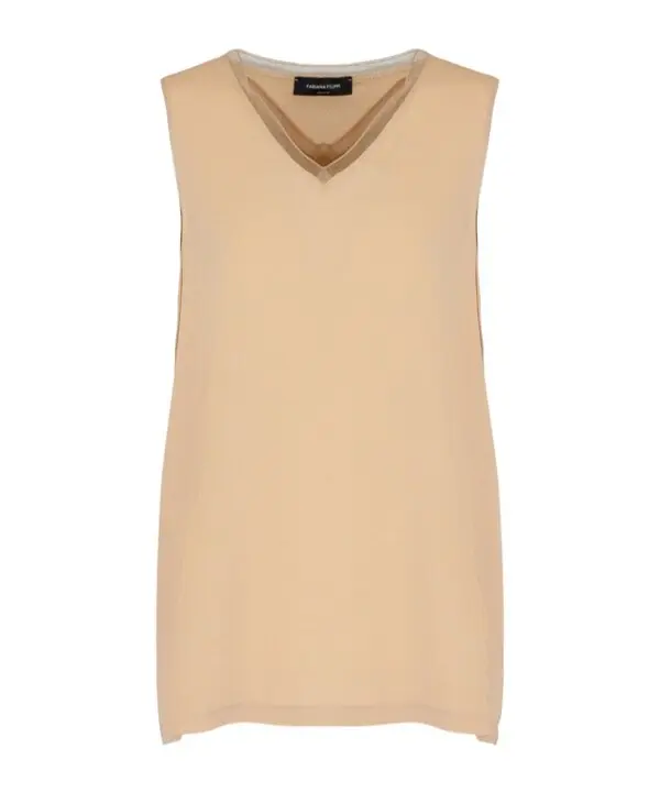 Fabiana Filippi Crepe De Chine Sleeveless Top - Nude