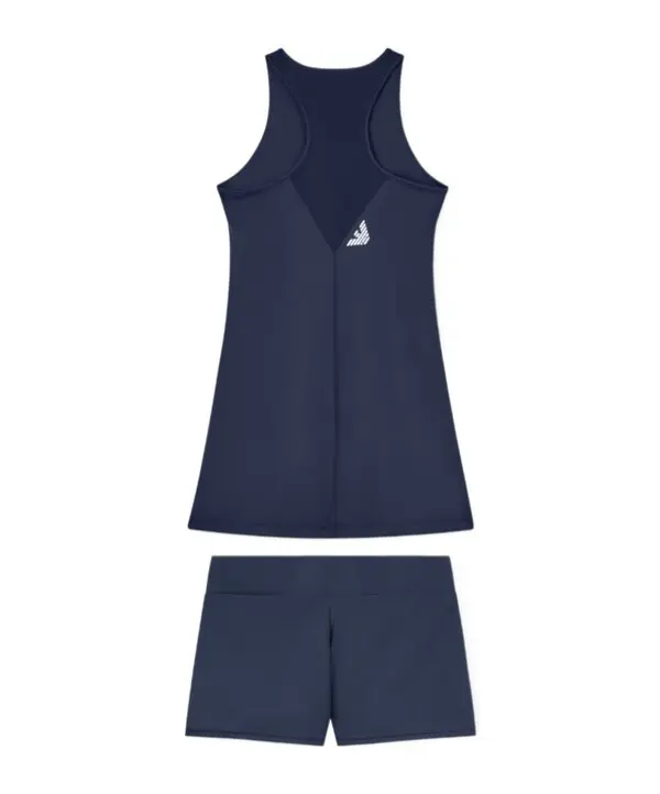 EA7 Sleeveless V-neck Set With Flared Skirt And Mesh Back