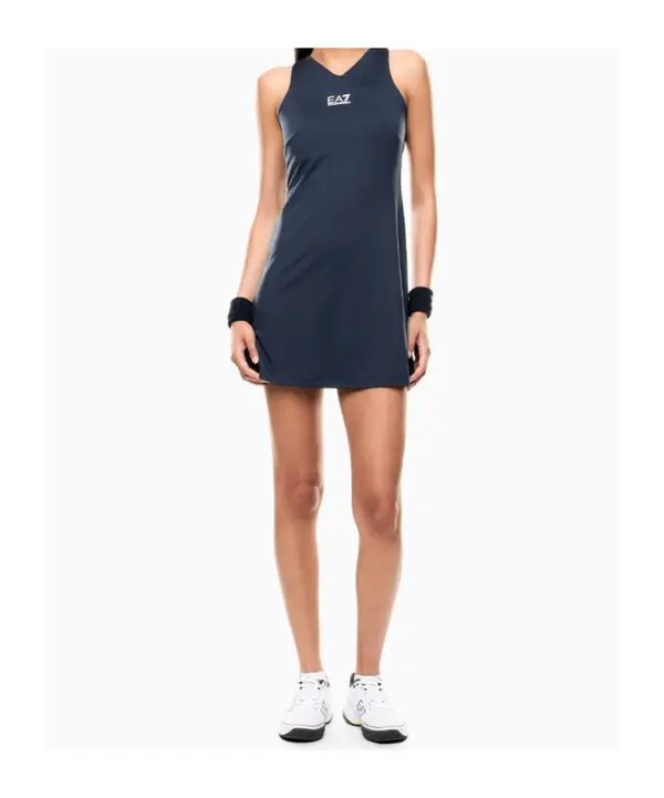 EA7 Sleeveless V-neck Set With Flared Skirt And Mesh Back
