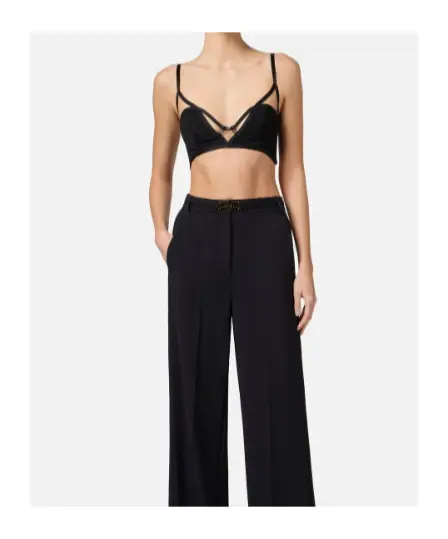Elisabetta Franchi Stretch Organza Bra With Logo Detail