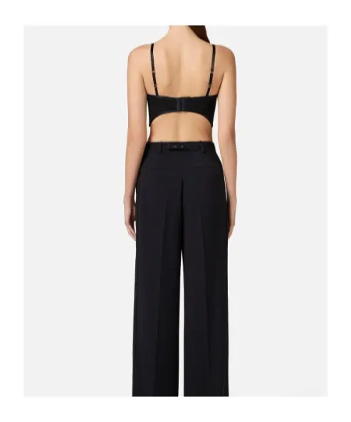 Elisabetta Franchi Stretch Organza Bra With Logo Detail