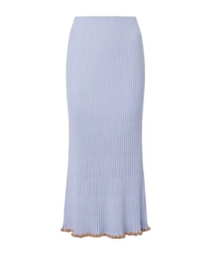 Gabriela Hearst Kavya Cashmere And Silk Midi Skirt - Blue