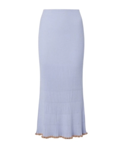 Gabriela Hearst Kavya Cashmere And Silk Midi Skirt - Blue