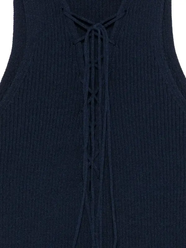 Iceberg Lace-up Ribbed-knit Tank Top