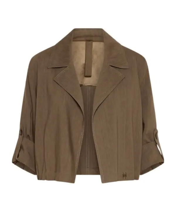 Marella Stretch Viscose And Linen Jacket - Brown