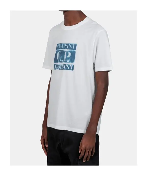 C.P. COMPANY T-shirt Logo Central À Manches Courtes