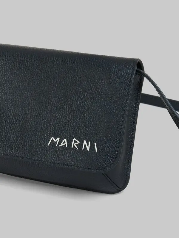 Marni Logo Embroidered Foldover Top Shoulder Bag
