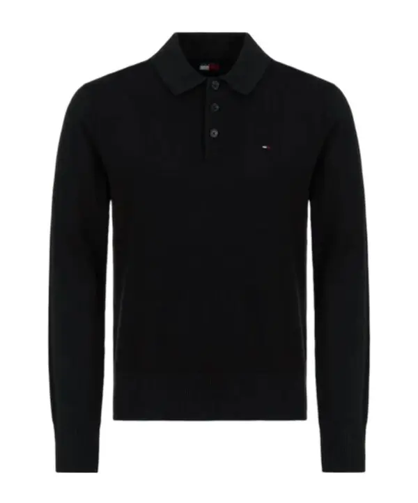 Tommy Hilfiger Long-sleeved Polo Shirt - Black