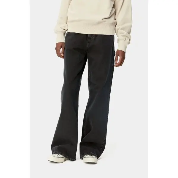 Carhartt Work In Progress Wide-leg Jeans With Logo Patch - Black