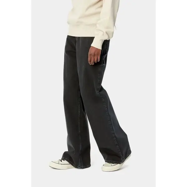 Carhartt Work In Progress Wide-leg Jeans With Logo Patch - Black