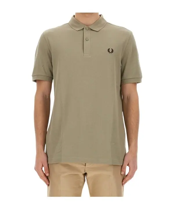 Fred Perry Logo Accent Polo Shirt - Gray