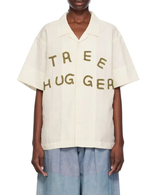 STORY MFG. Greetings Appliqué-lettering Shirt