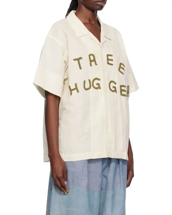 STORY MFG. Greetings Appliqué-lettering Shirt