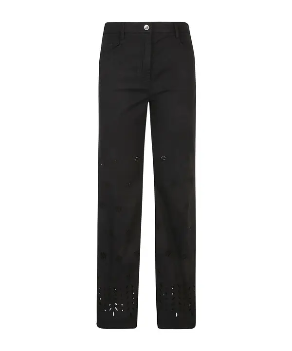 True Royal Hollowed-out Pattern Casual Pants