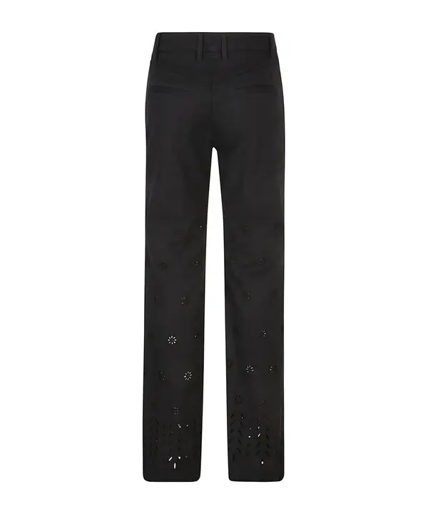 True Royal Hollowed-out Pattern Casual Pants