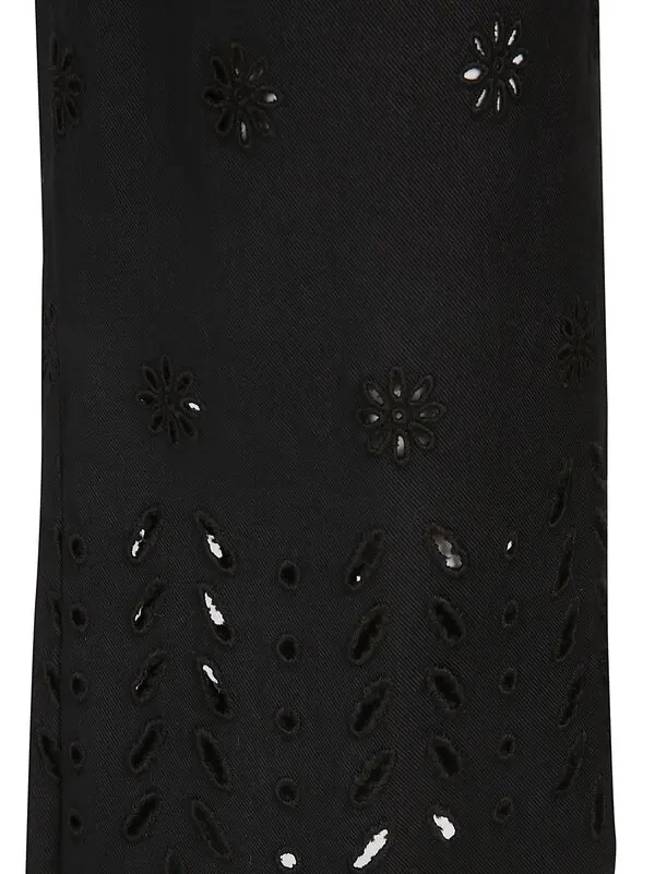 True Royal Hollowed-out Pattern Casual Pants