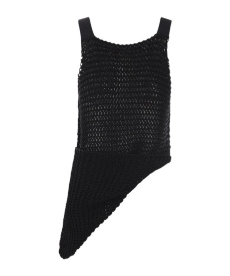 QUIRA Asymmetric Knitted Vest - Black