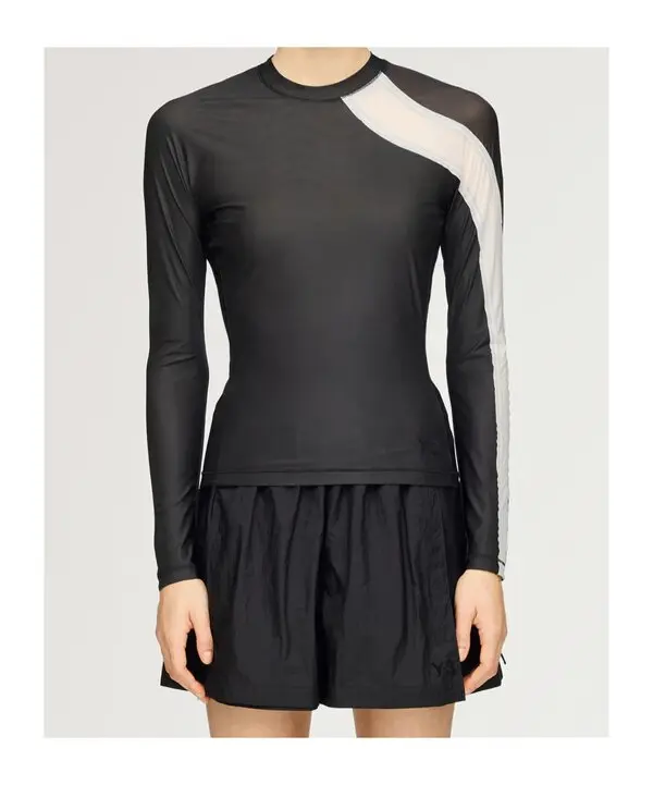 Y3 Sheer Panel Long Sleeve Performance Top