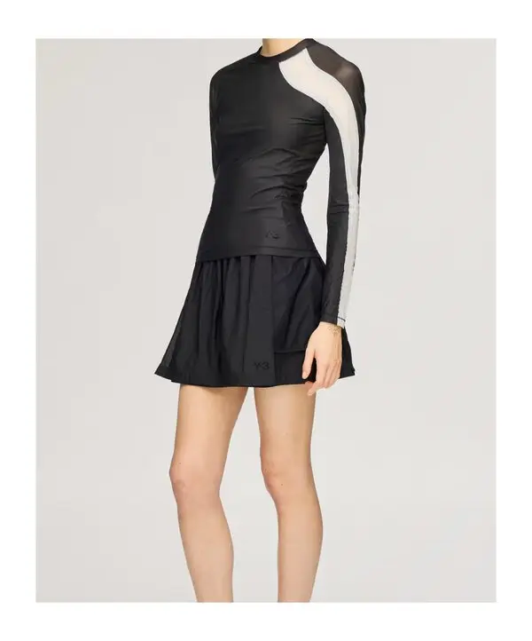 Y3 Sheer Panel Long Sleeve Performance Top