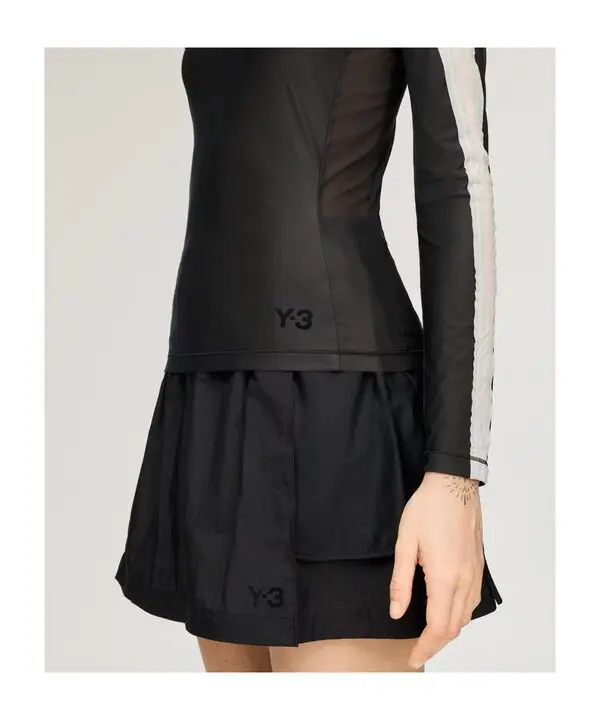 Y3 Sheer Panel Long Sleeve Performance Top