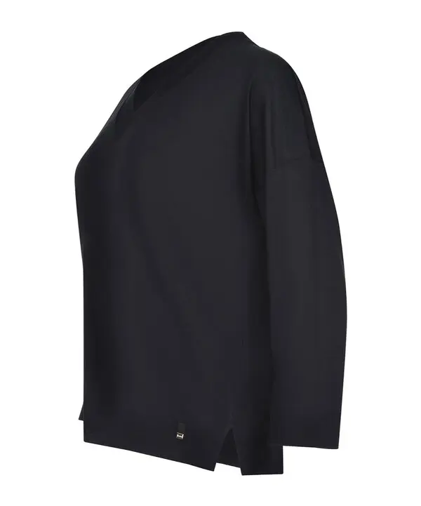 Herno V-neck Side-slit Knitted Sweater