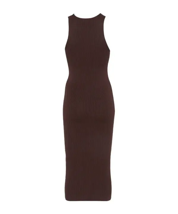 Iceberg Lace-up Ribbed-knit Dress