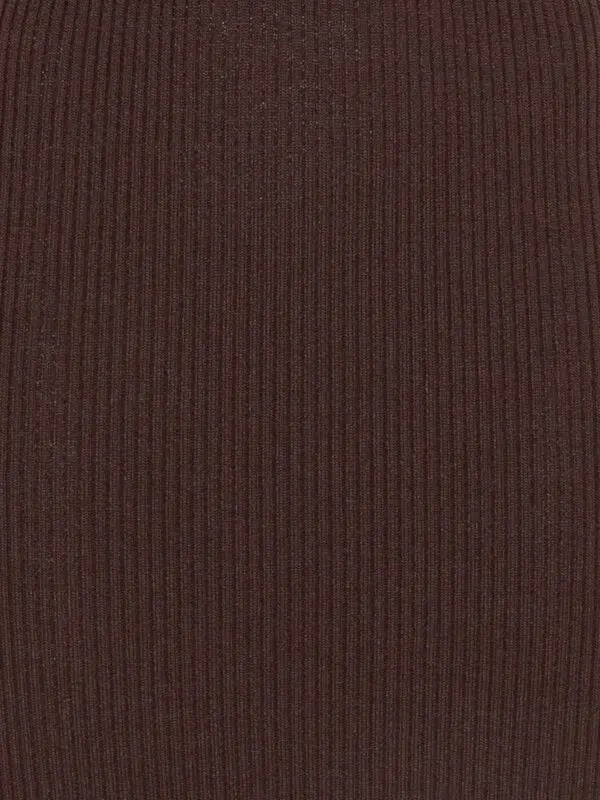 Iceberg Lace-up Ribbed-knit Dress