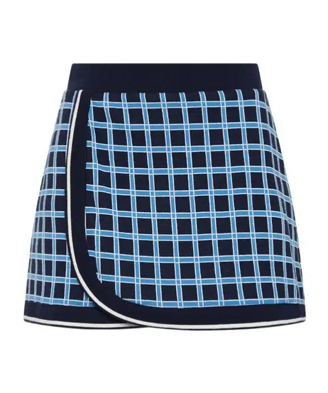 The Upside Checked Wrap Mini Skirt