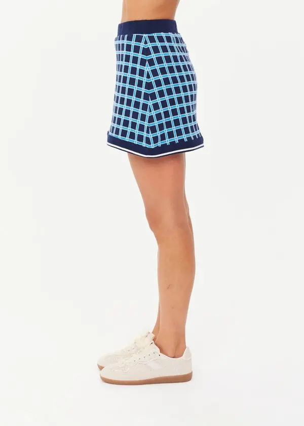The Upside Checked Wrap Mini Skirt