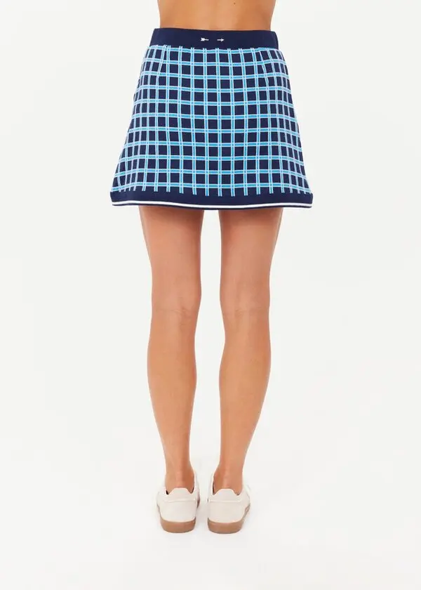 The Upside Checked Wrap Mini Skirt