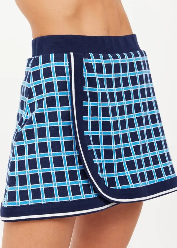 The Upside Checked Wrap Mini Skirt