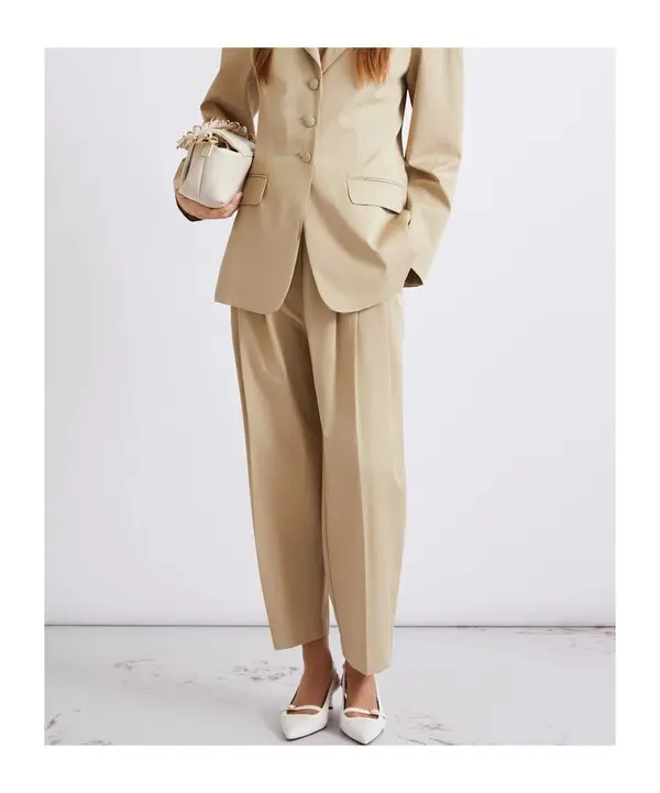 Marella Cropped Cotton Gabardine Trousers