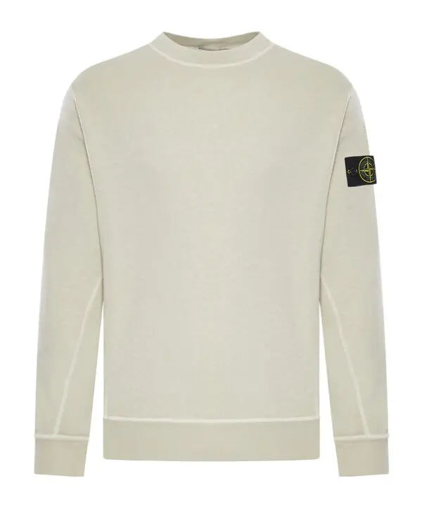 Stone Island Compass Patch Crewneck Sweatshirt - Sand