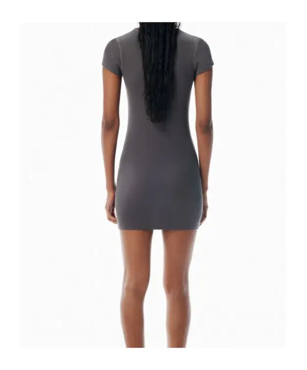 Alexander Wang Ribbed Crewneck Short Sleeve Loungewear Minidress