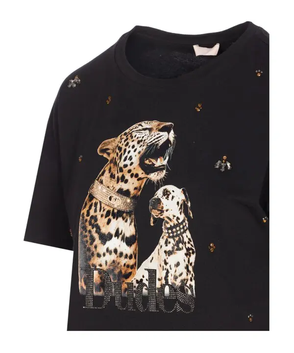 Liu Jo Printed Crewneck T-shirt - Black