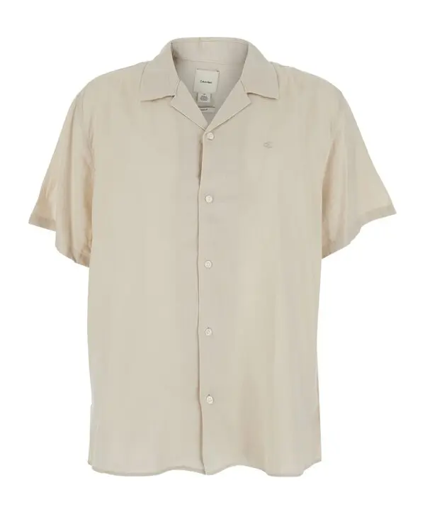 Calvin Klein Camp Collar Linen Shirt