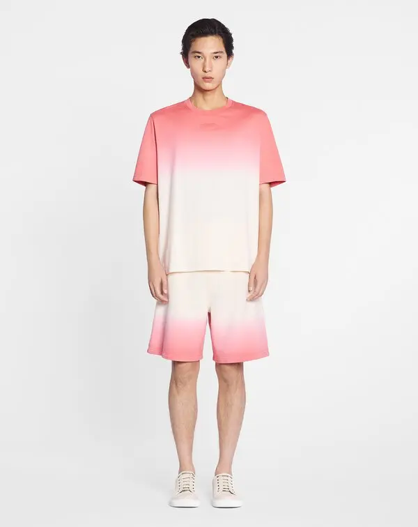 LANVIN Logo Embroidered Gradient Effect Crewneck T-shirt