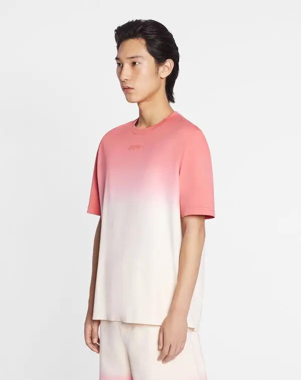 LANVIN Logo Embroidered Gradient Effect Crewneck T-shirt