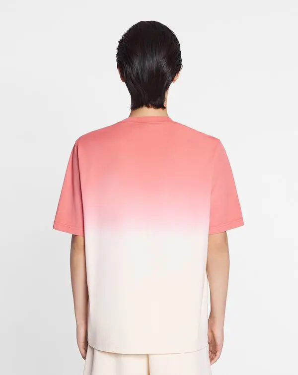 LANVIN Logo Embroidered Gradient Effect Crewneck T-shirt