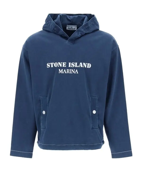 Stone Island Logo-print Cotton Hoodie