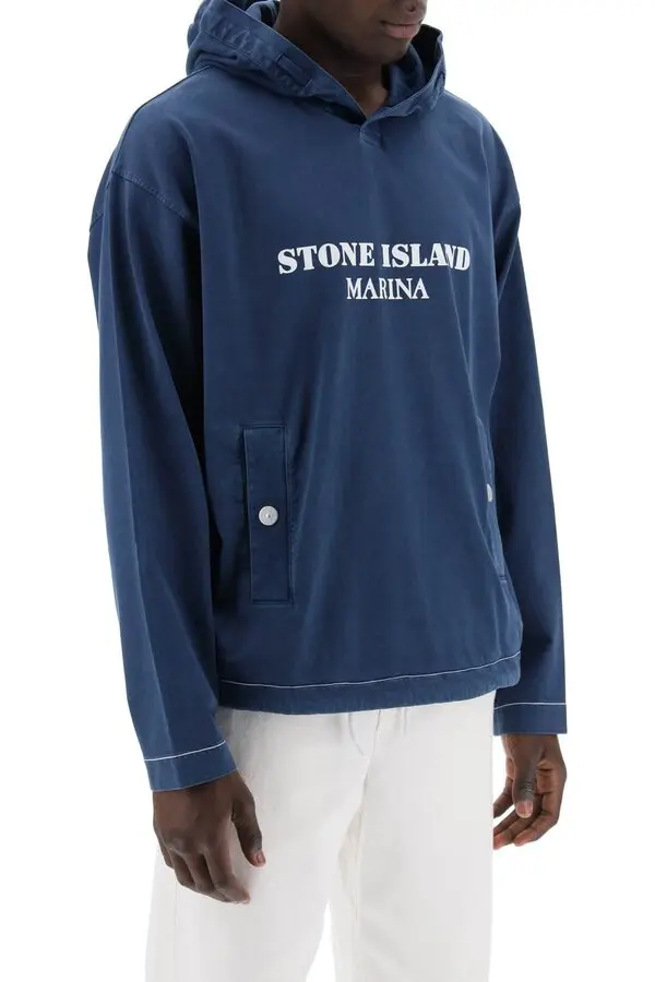 Stone Island Logo-print Cotton Hoodie