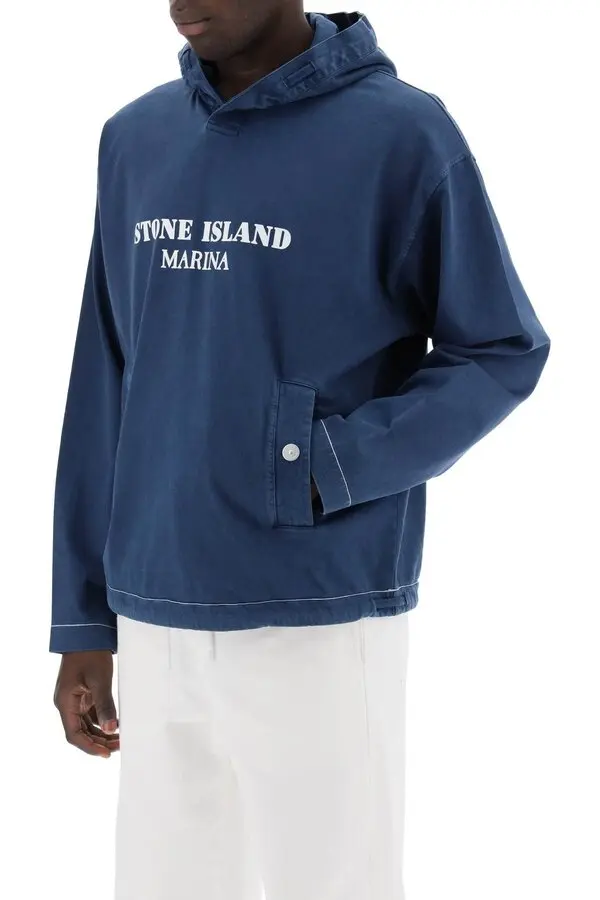 Stone Island Logo-print Cotton Hoodie