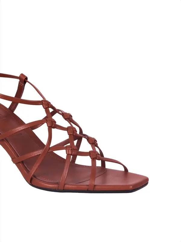 AeydĒ Acacia Open Toe High Heel Sandals - Red