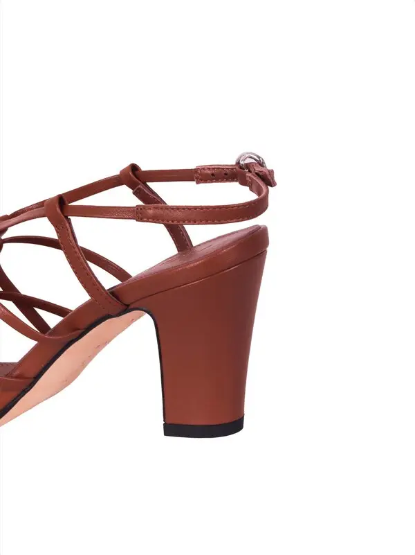 AeydĒ Acacia Open Toe High Heel Sandals - Red