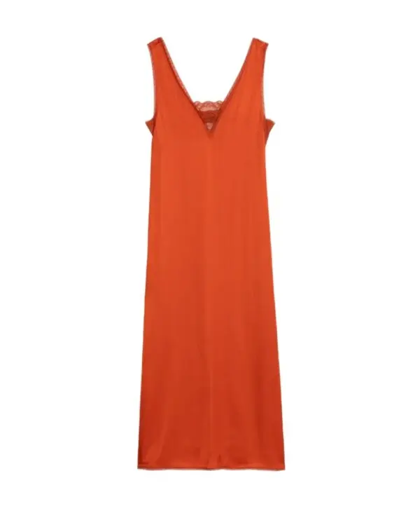Zadig&Voltaire Renzo Lace-detail Satin Midi Dress - Red