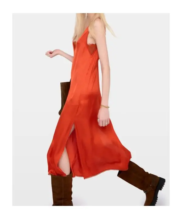 Zadig&Voltaire Renzo Lace-detail Satin Midi Dress