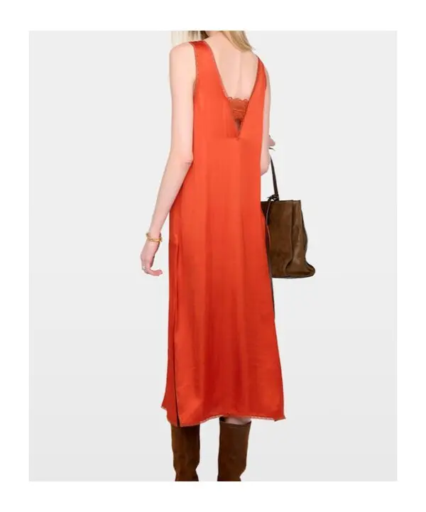 Zadig&Voltaire Renzo Lace-detail Satin Midi Dress